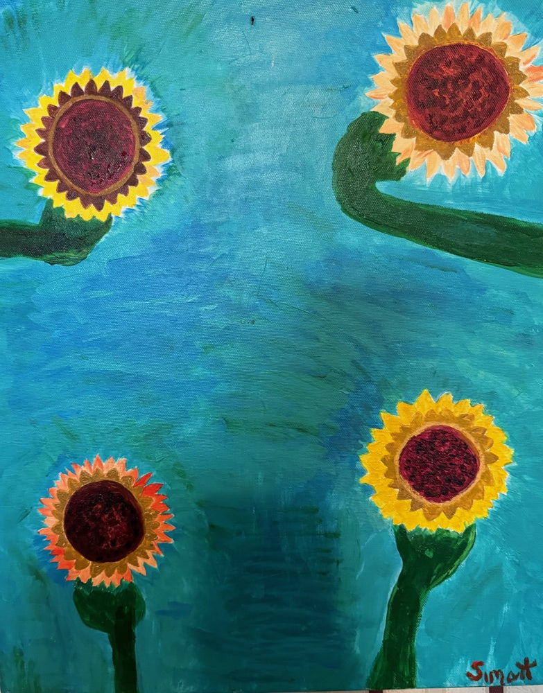 Aquatic Aquatic Blue Sunflower | helloart