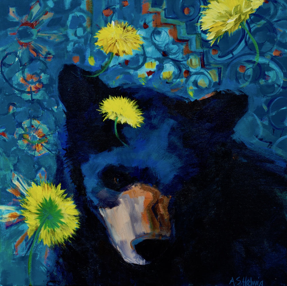 Bear with Dandelions | helloart