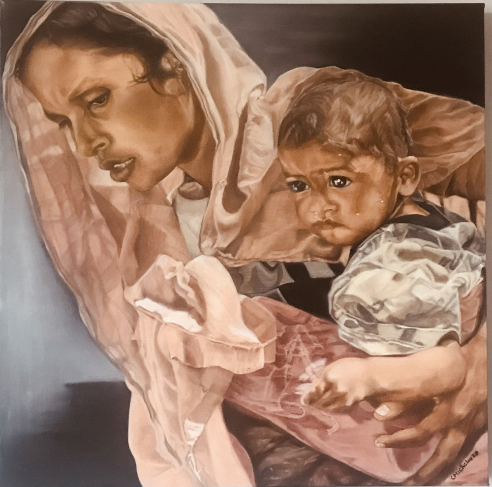 The Woman and her child | helloart