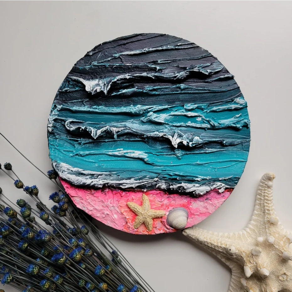 Tiny beach Pink sands | helloart