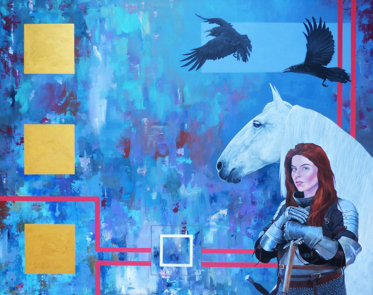 Red with horse | helloart