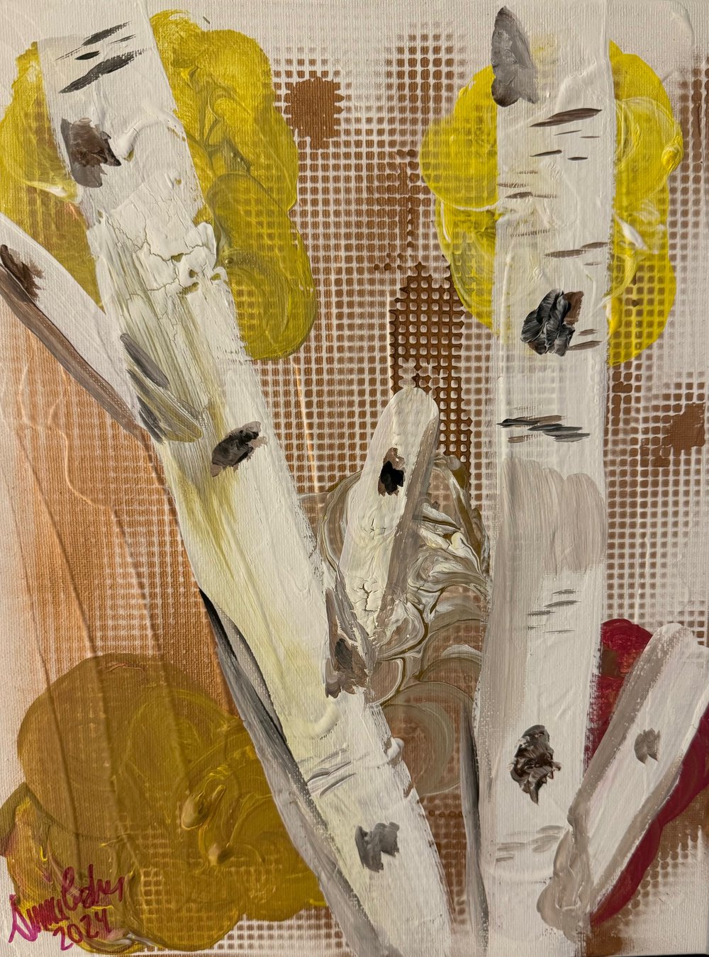 Birch Trees - Yellow and Gold | helloart