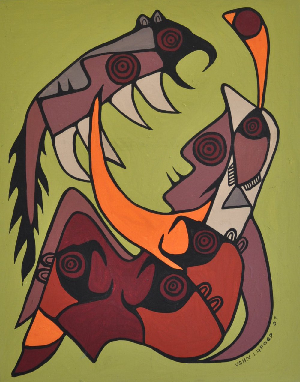 Grandmother Hugs Young Wolf | helloart