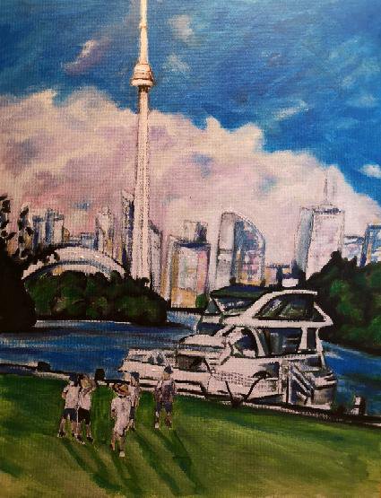 Disembarking Friends, Toronto Island | helloart
