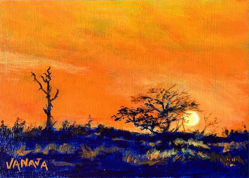 Sunset Over Sand Dunes | helloart