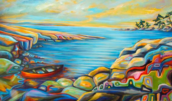 Red canoe | helloart