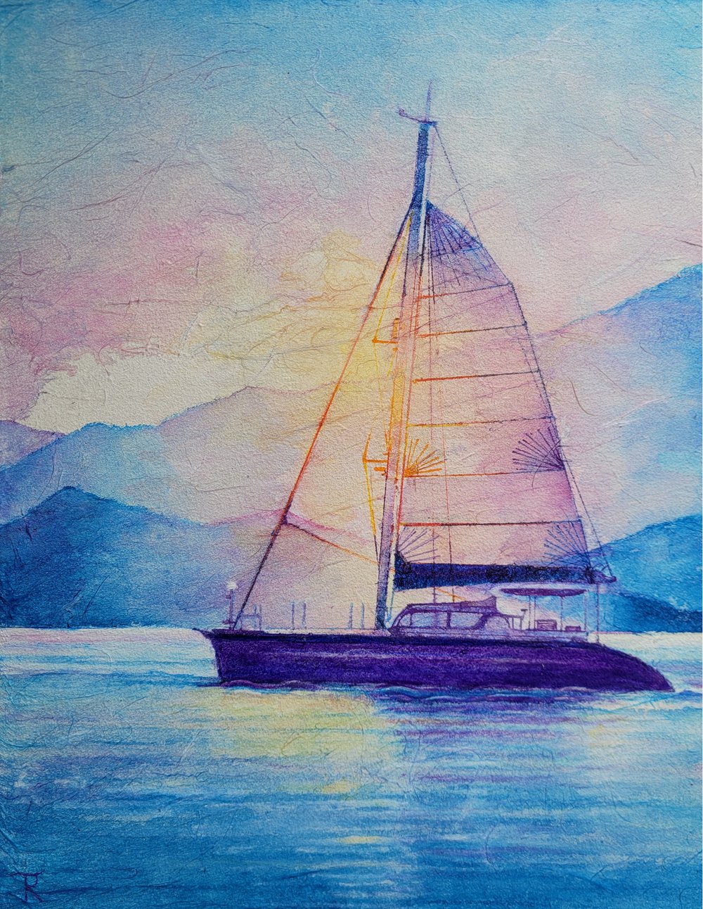 Sunset Sail | helloart