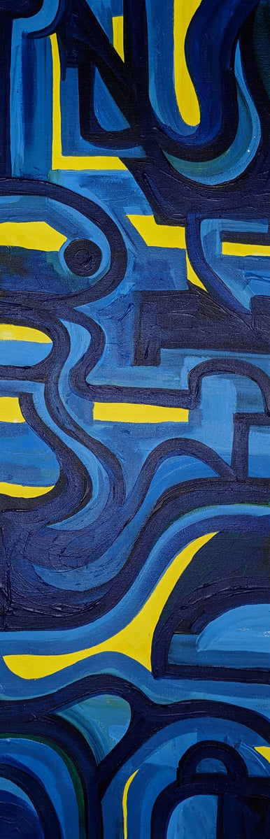tall blue flow | helloart