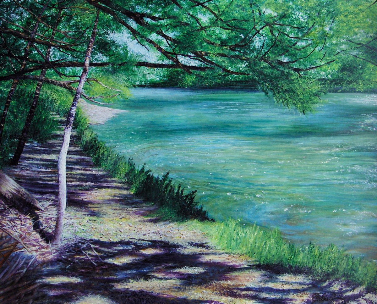 Dappled Riverbank | helloart
