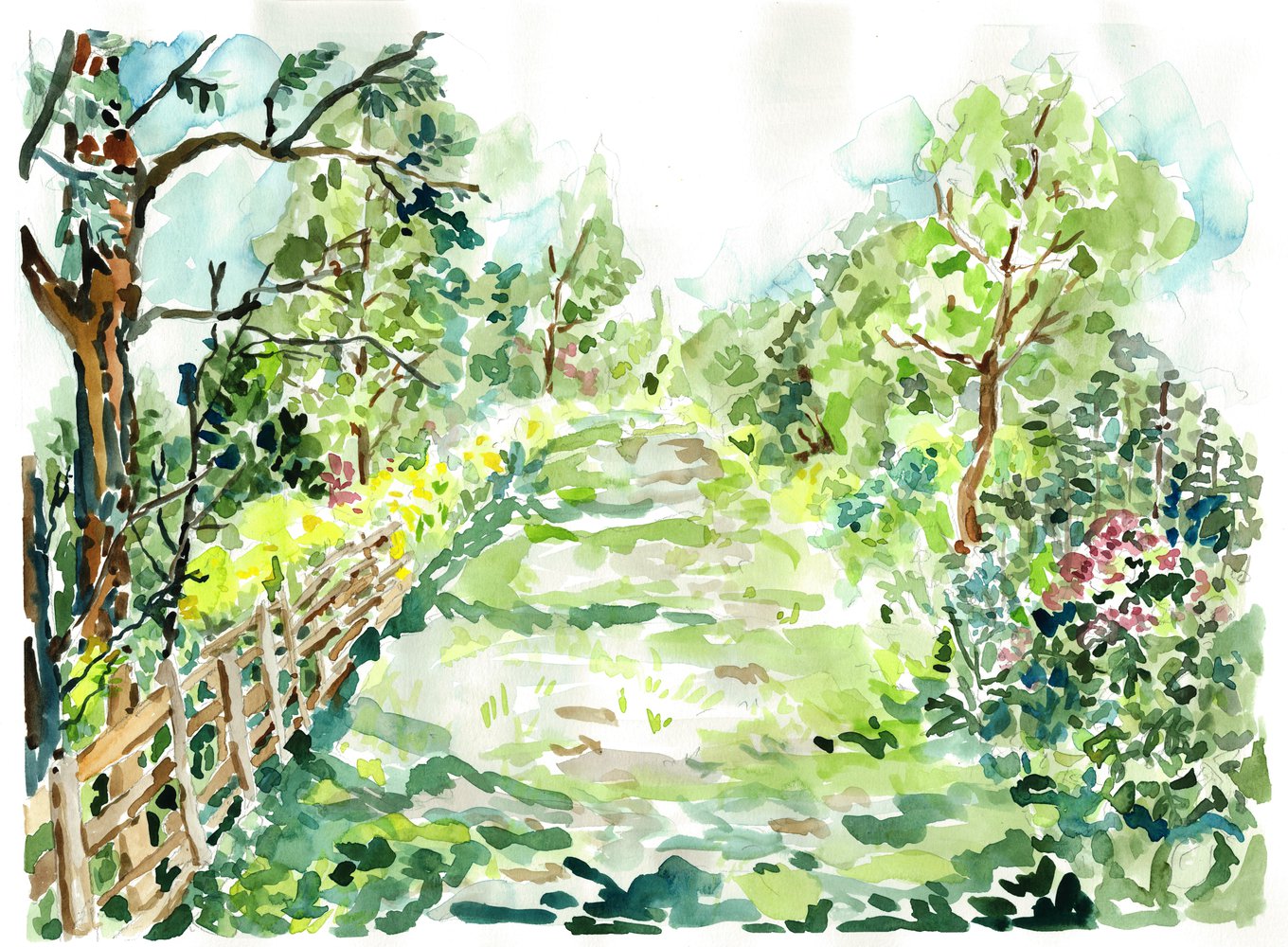 The Path Watercolor | helloart
