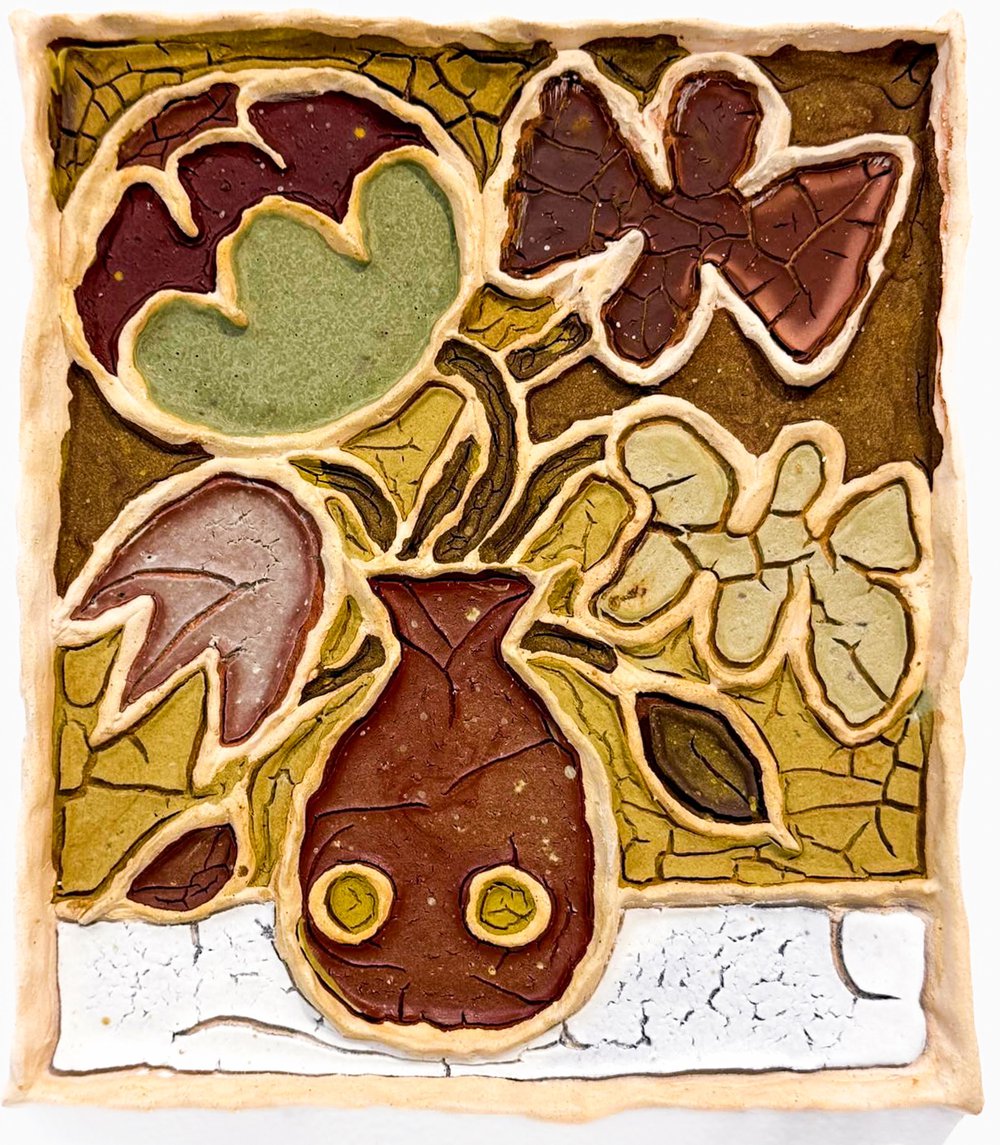 Red Earth Blooms /bisque | helloart