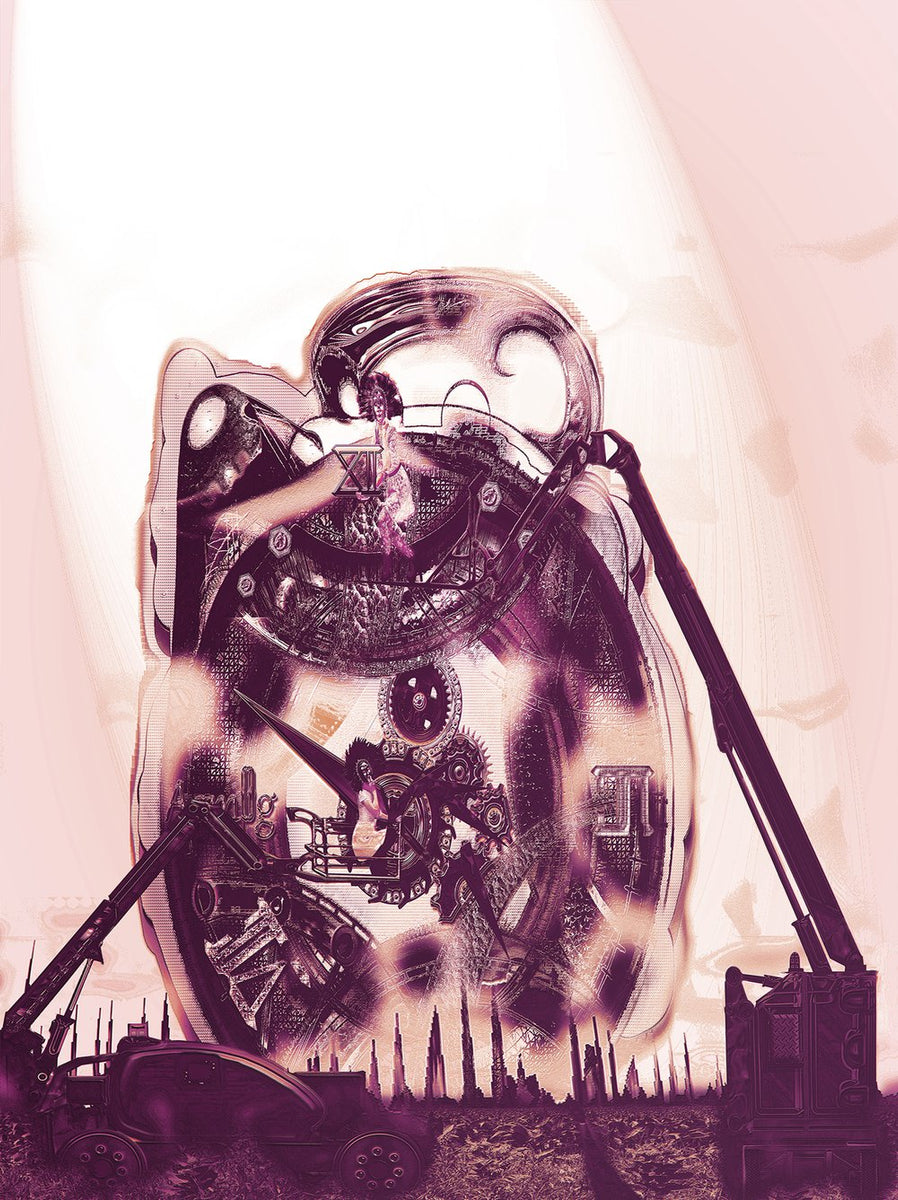 The Clockwork in a barn field | helloart