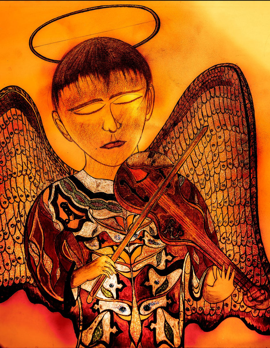 An angel playing the violin | helloart