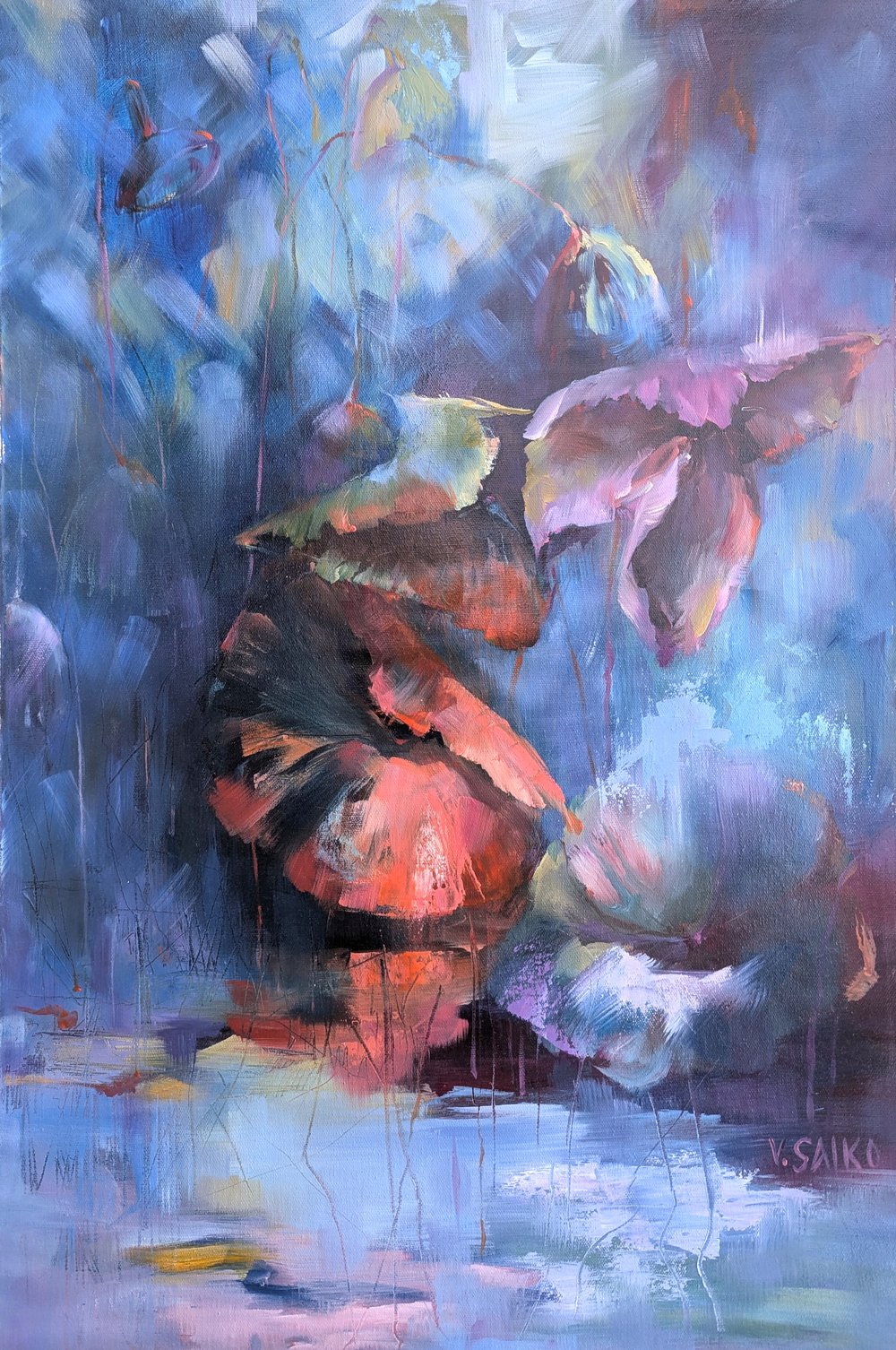 Lotus leaves. Modnight. | helloart