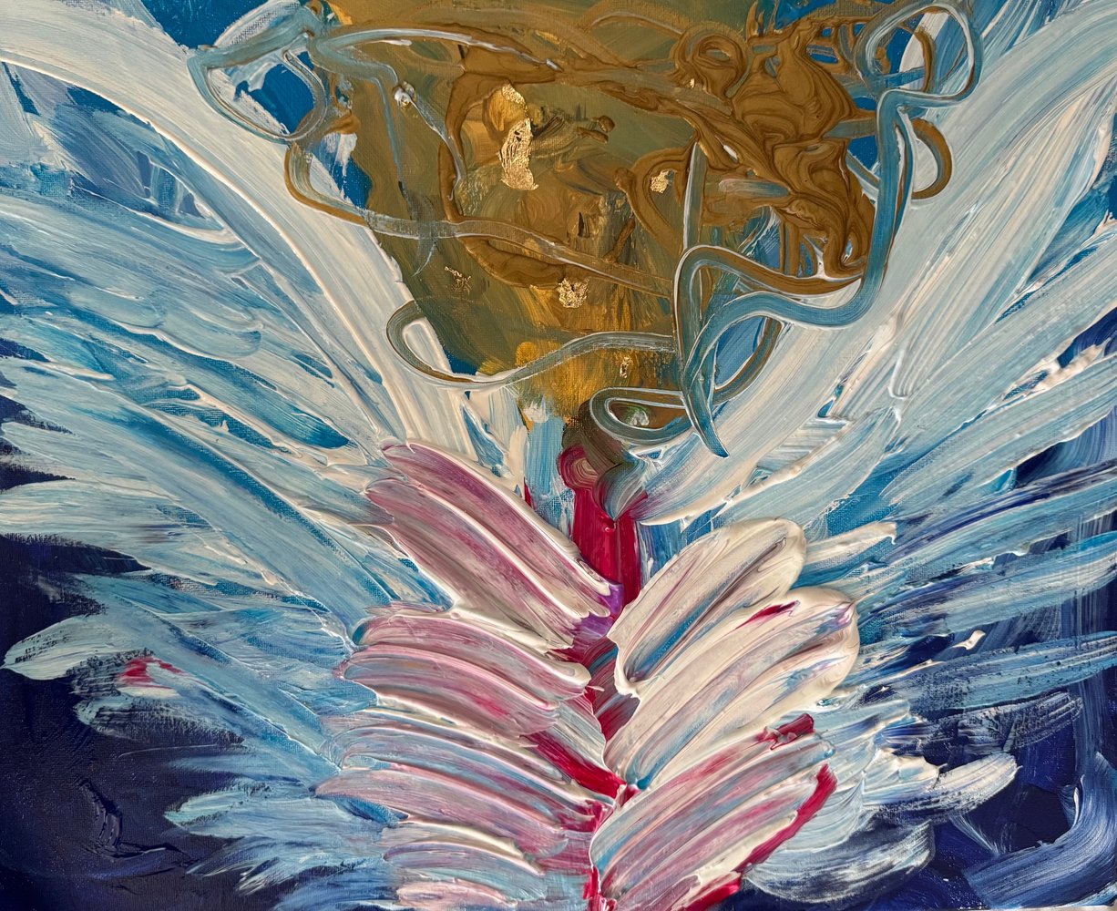 Gold Angel Purple Red | helloart