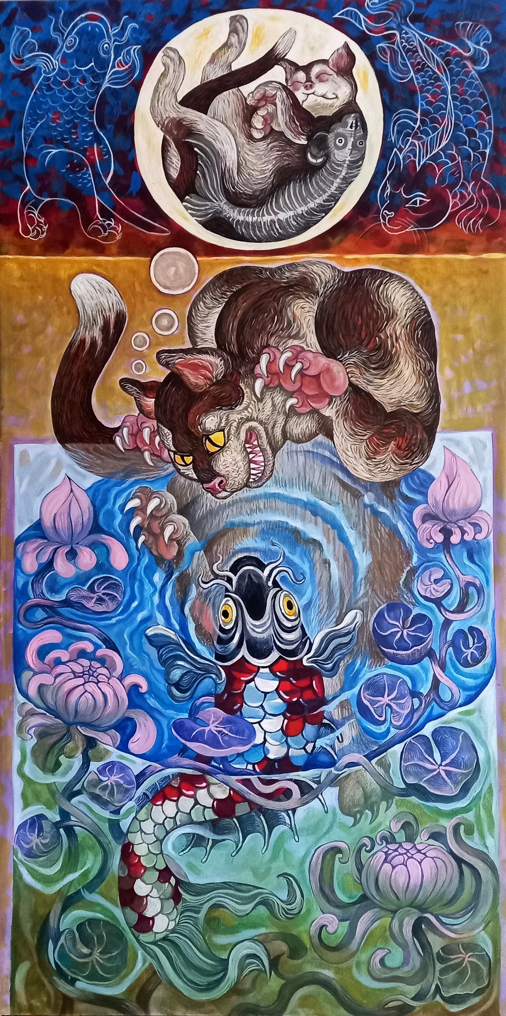 Cat and a Fish | helloart