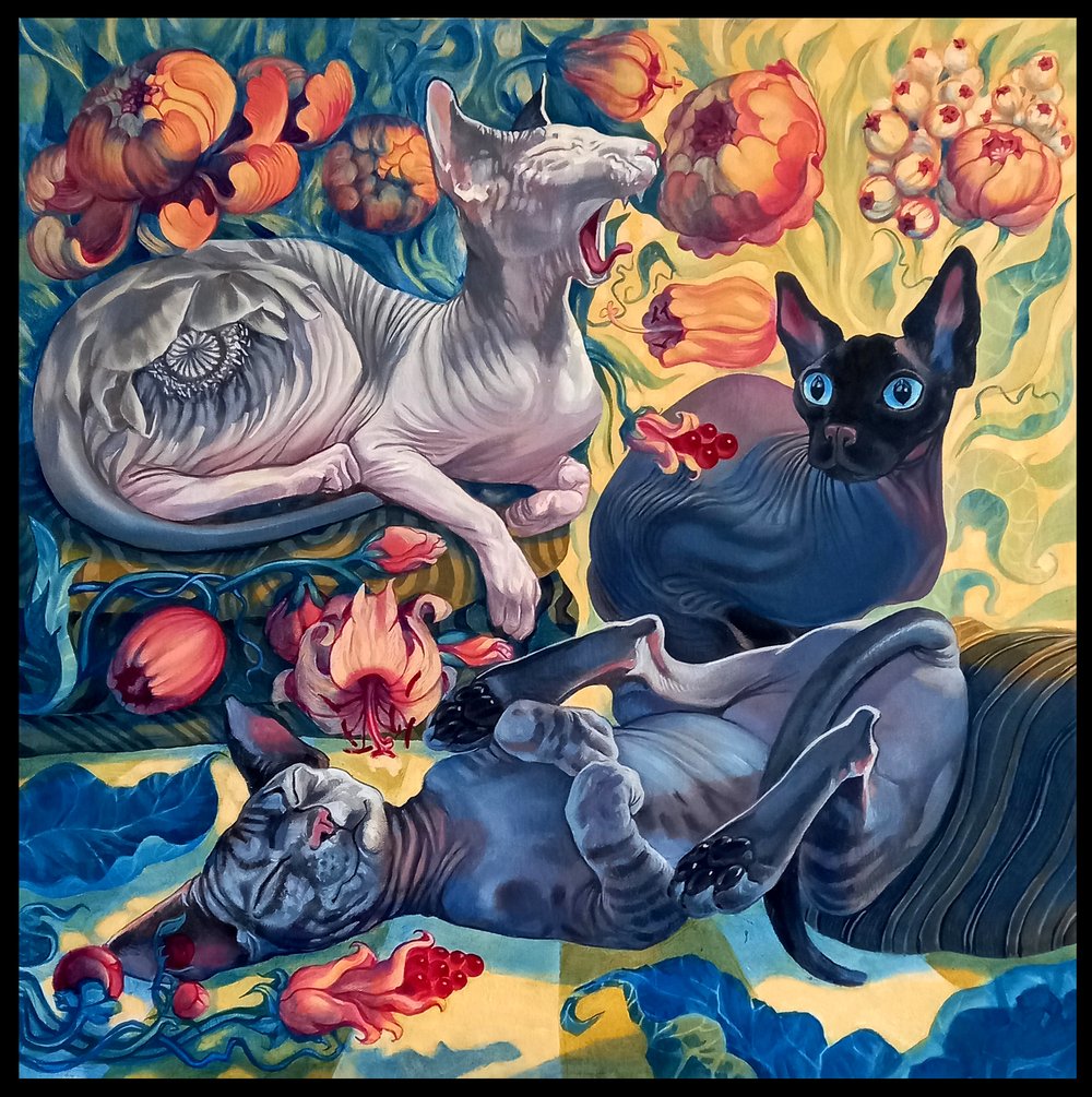 Cats in my Garden | helloart