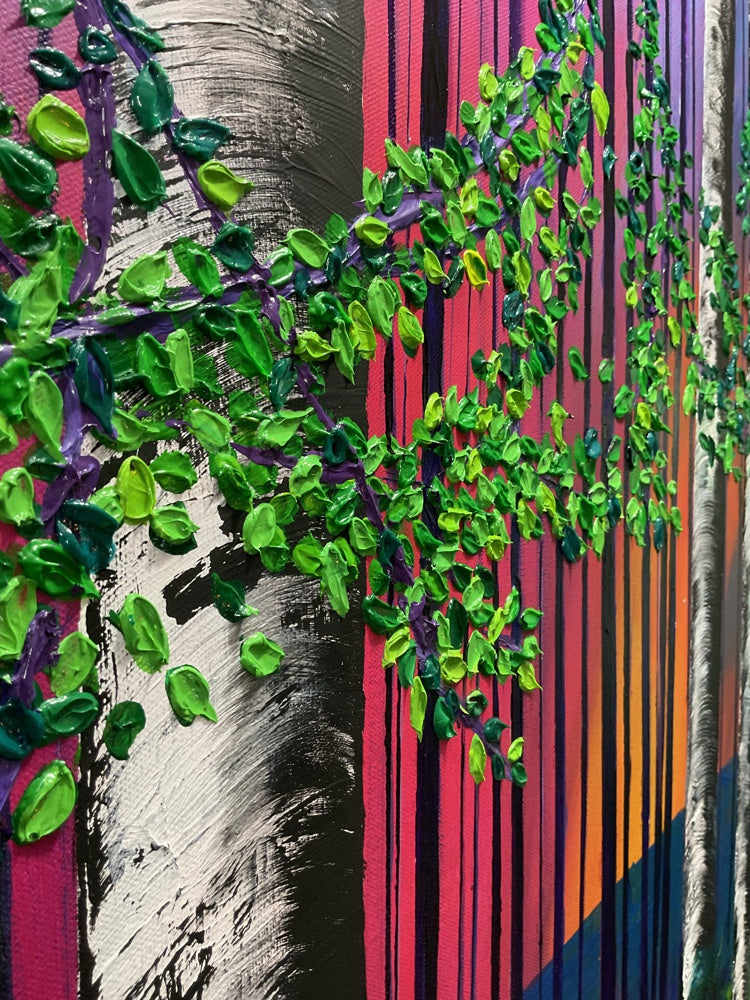 Sunset Through The Birches | helloart