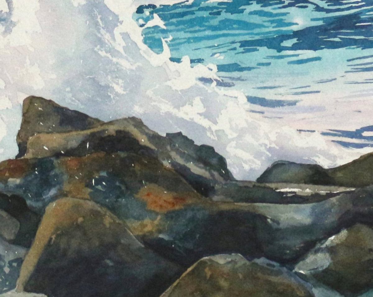 Sunset on the rocks | helloart