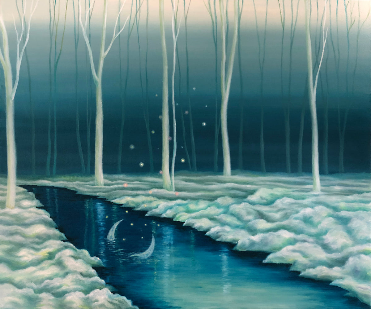 The Dark forest flowing with light | helloart
