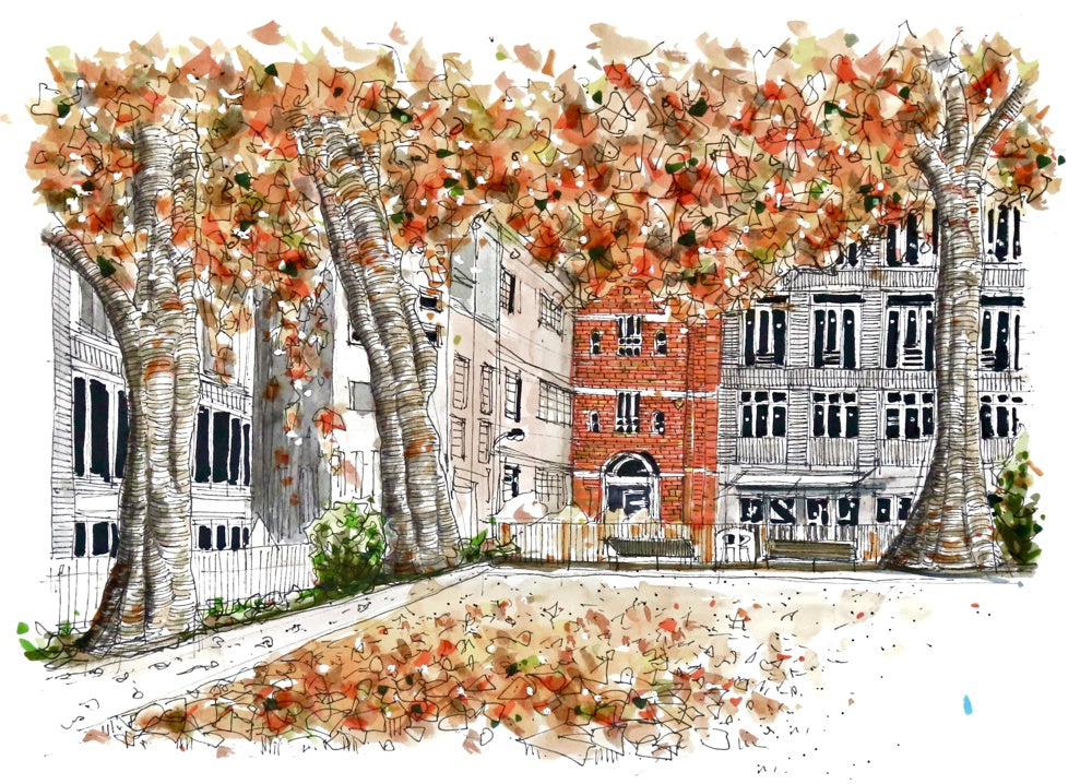 Autumn in the yard | helloart