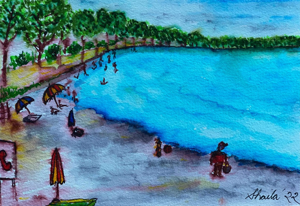 Sandbank beach | helloart