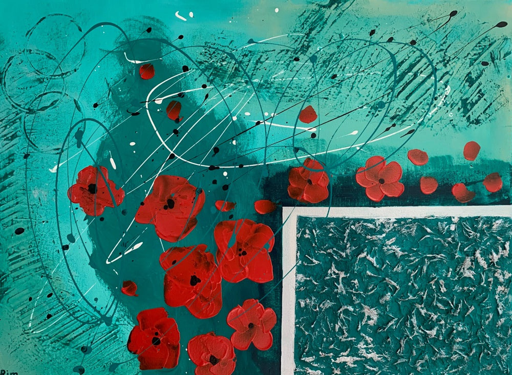 Flowers with Rectangle | helloart