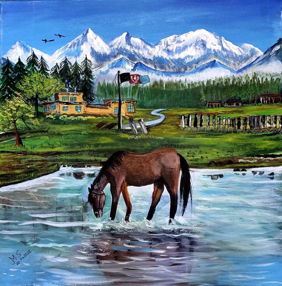 Mountain and Horse | helloart