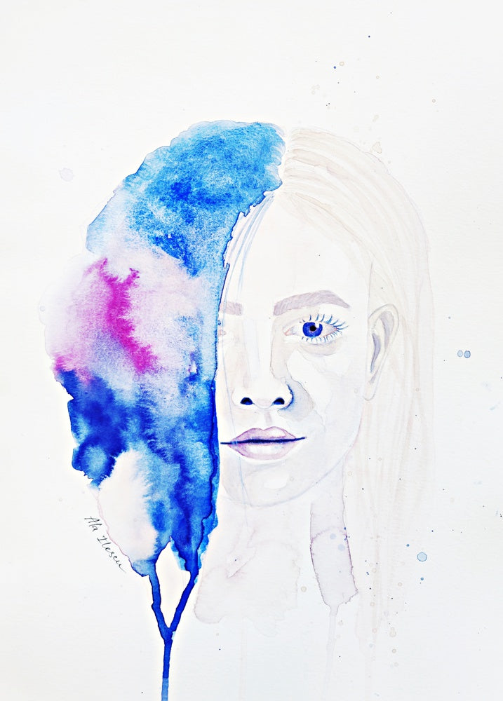 Her tears washed up her face | helloart