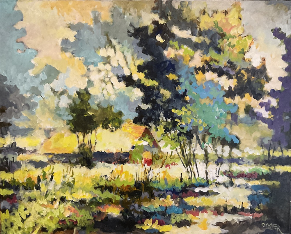 Cabin in the field | helloart