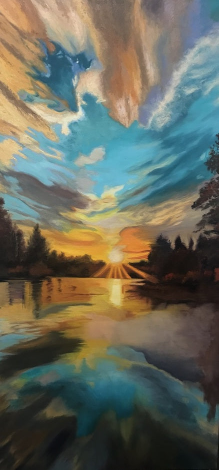 Sunset at the lake | helloart