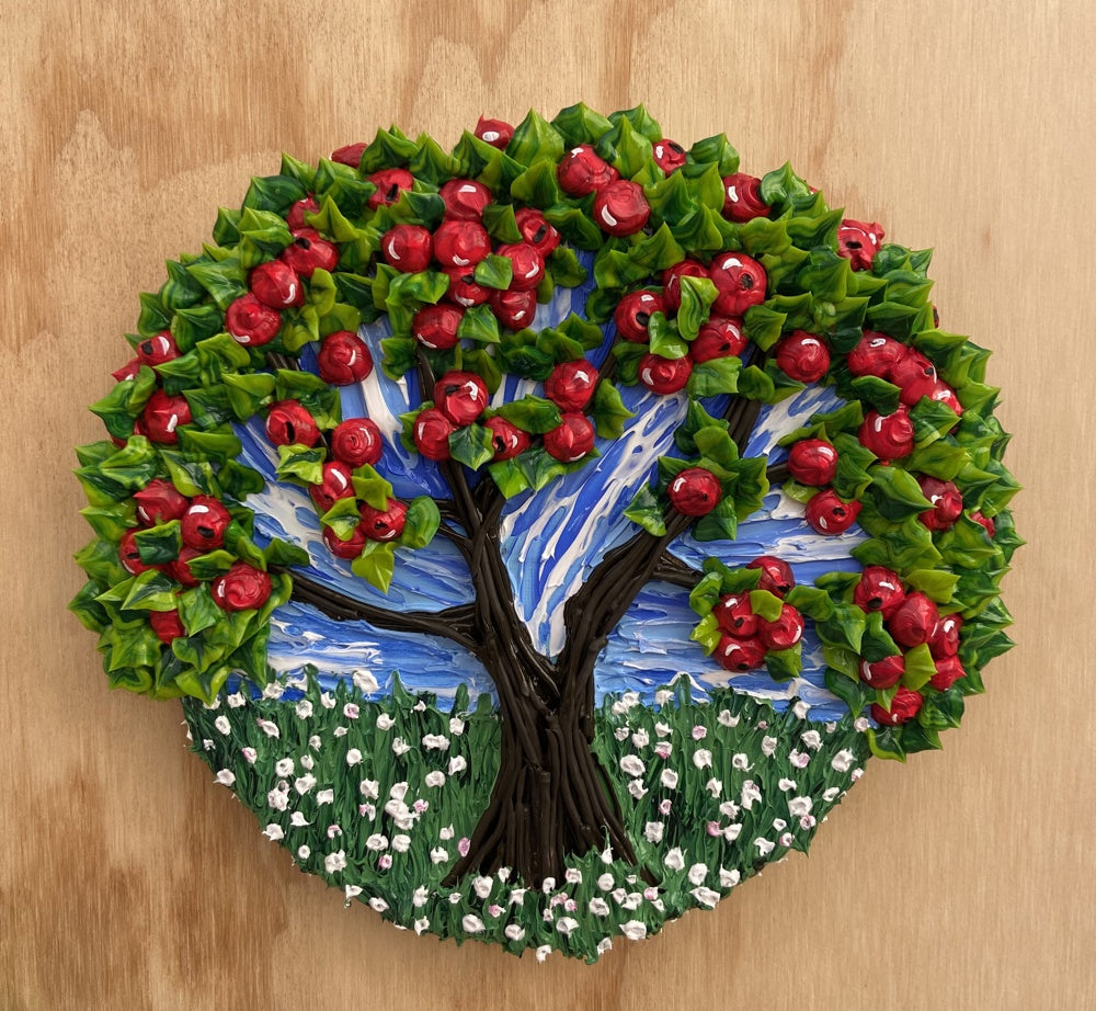 3D Apple tree impasto | helloart