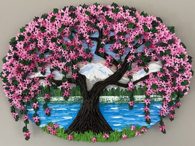 3D Cherry Blossom tree impasto | helloart