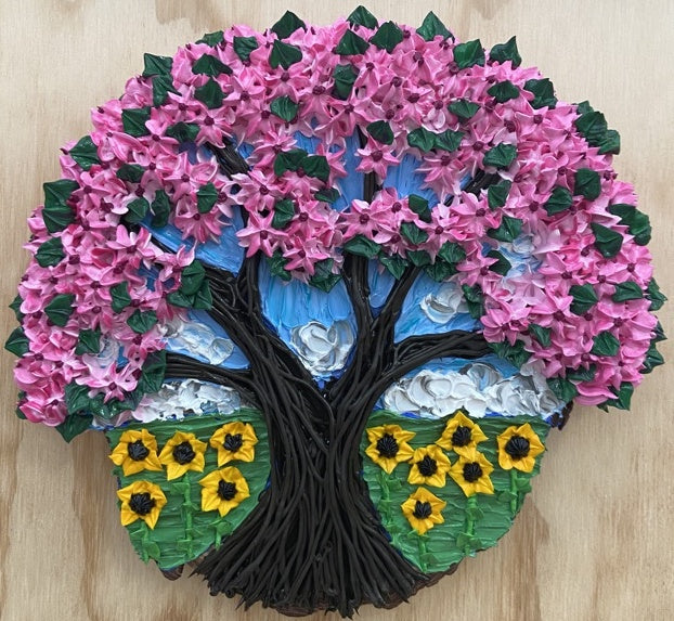 3D cherry blossom tree impasto | helloart