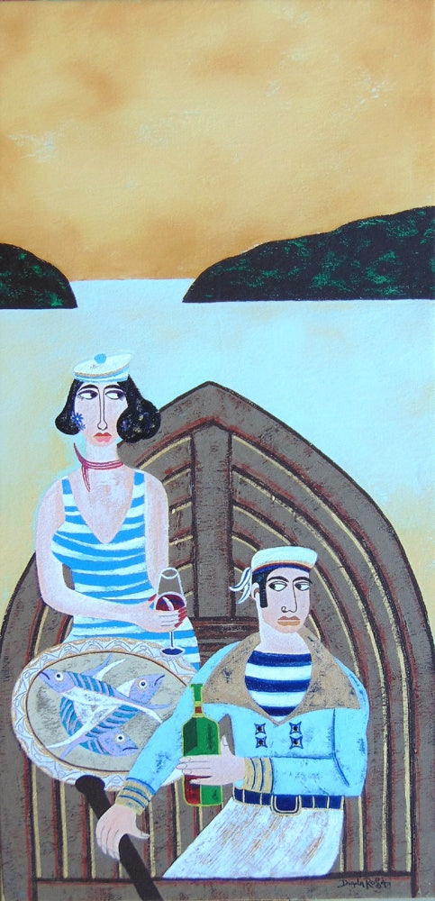 Fish and wine | helloart