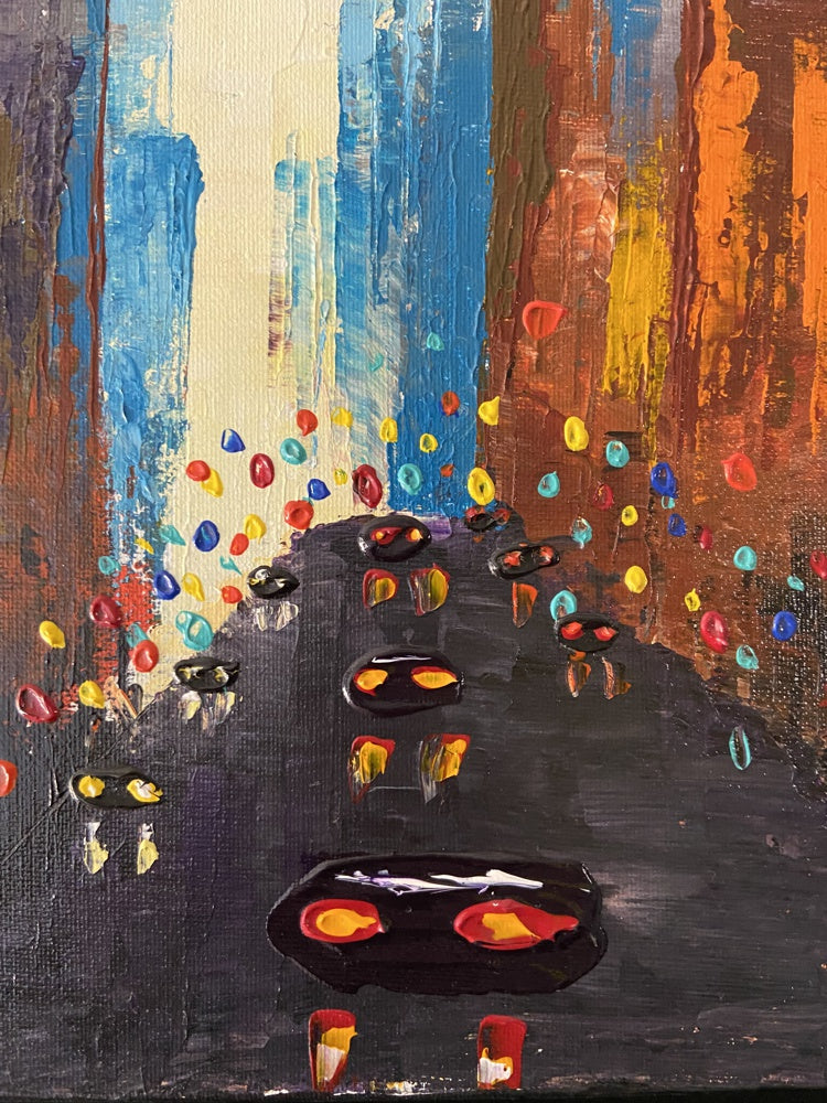 Abstract cityscape impasto | helloart