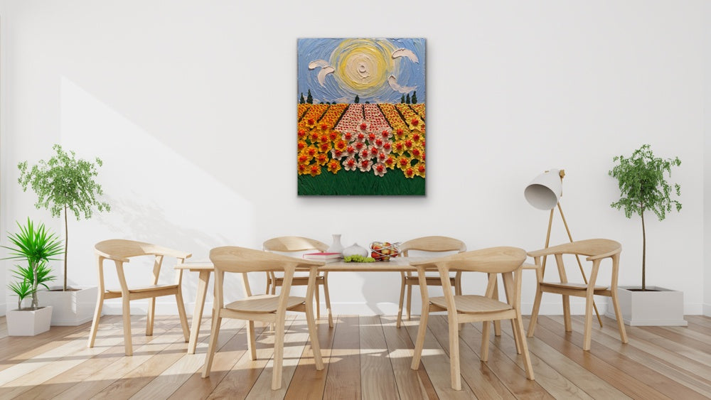 3D daffodils field | helloart