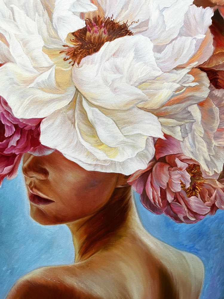 Portrait with flowers | helloart