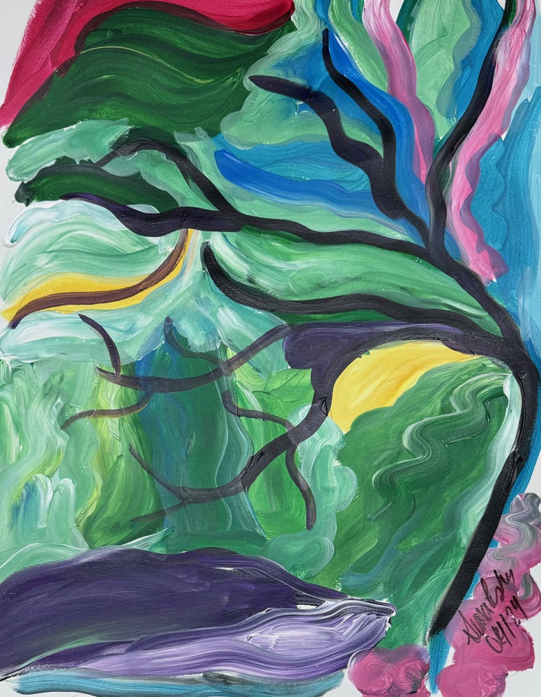 Spring Tree Red and Yellow | helloart