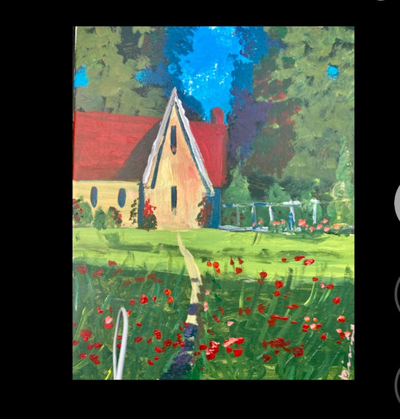 A house in a field | helloart