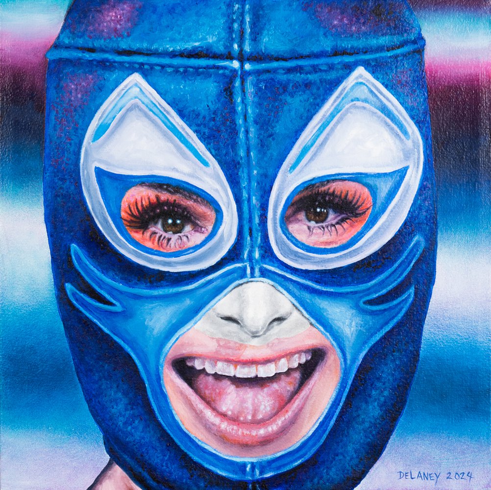 Wrestling Mask Portrait of Dylan Mulvaney | helloart