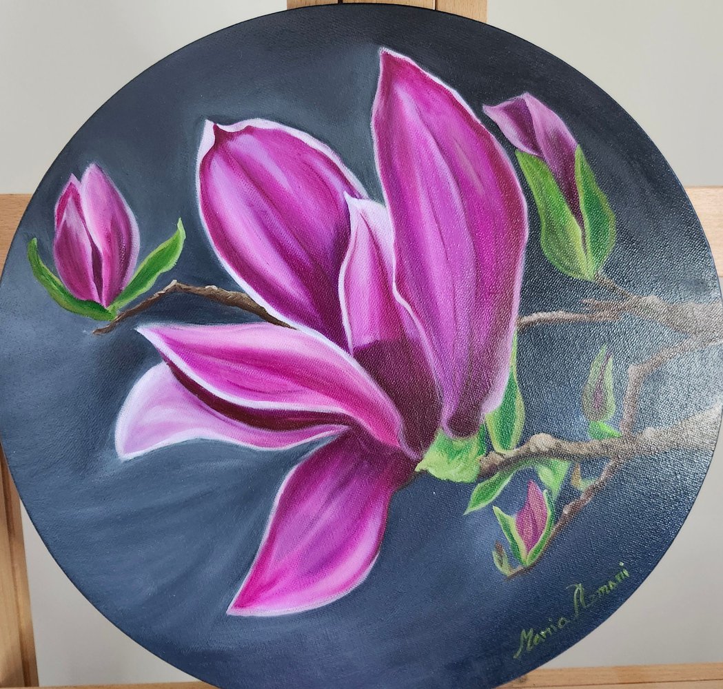 Magnolia oil painting | helloart