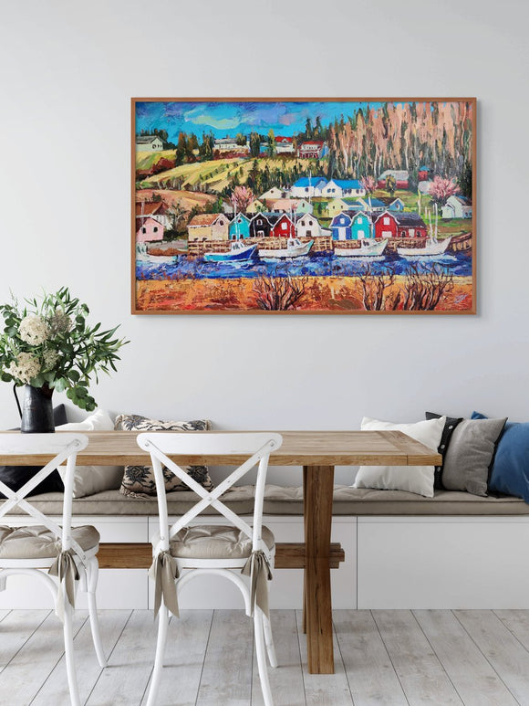 Harbor bursting with spring hues | helloart