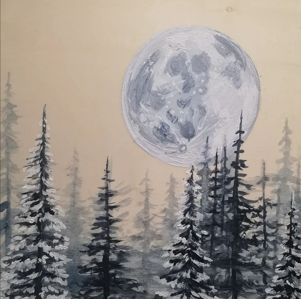 Snow Moon Drawing Snow (Yuki) Christmas Card Box From The Snow, Moon