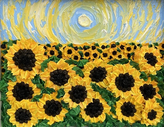 3D sunflower impasto | helloart