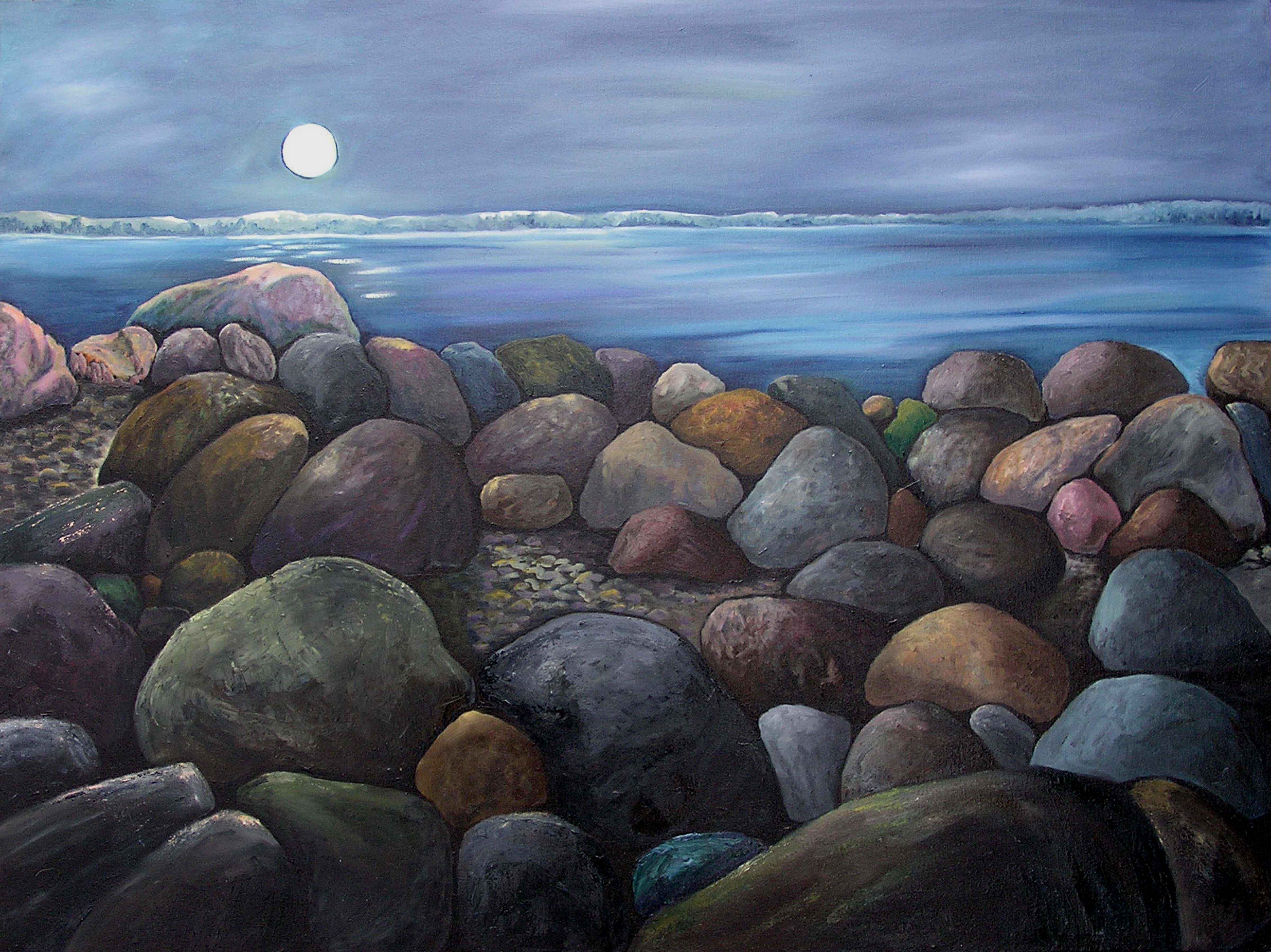 Moon Over Flack Lake | helloart