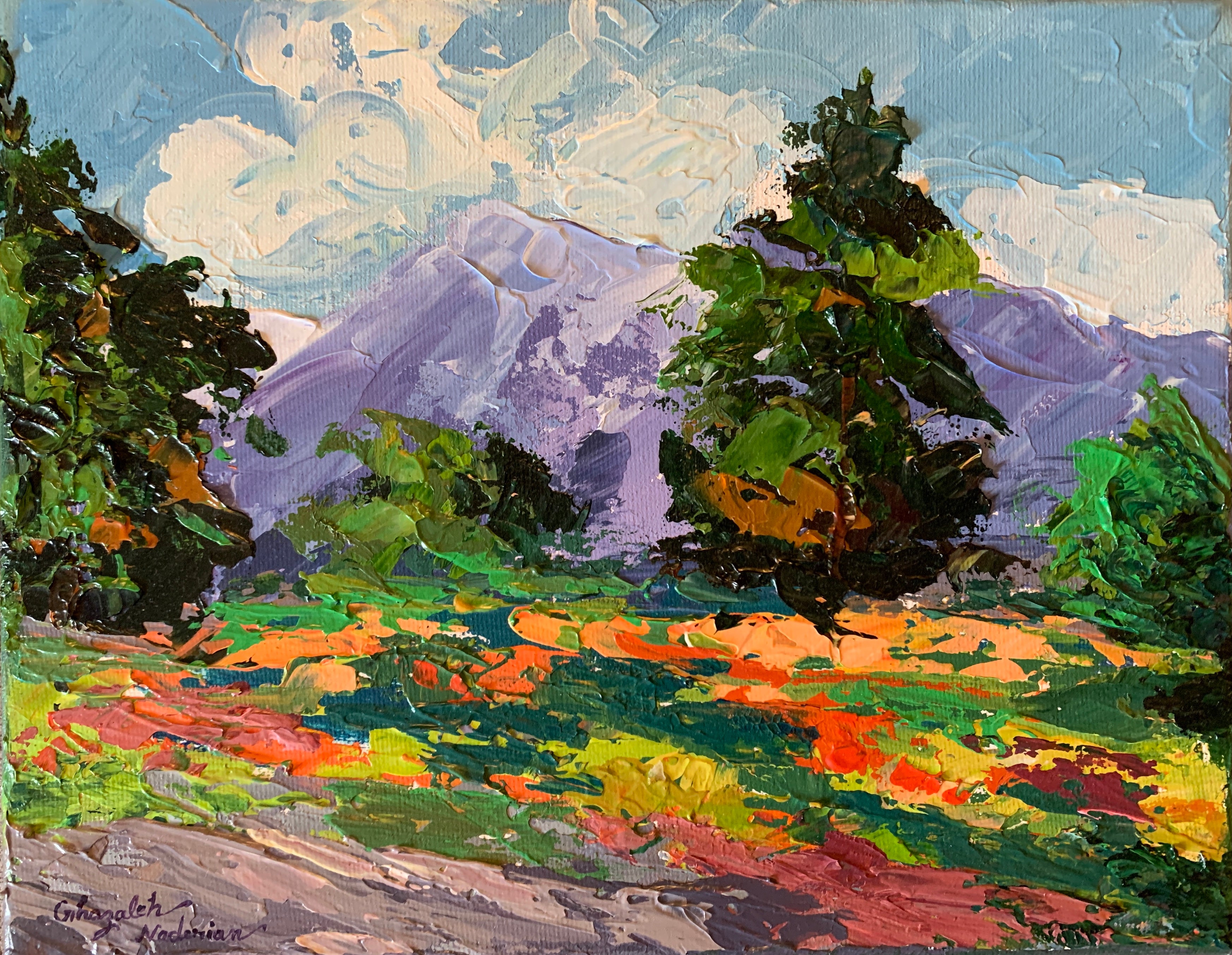 Mountain and colorful landscape | helloart
