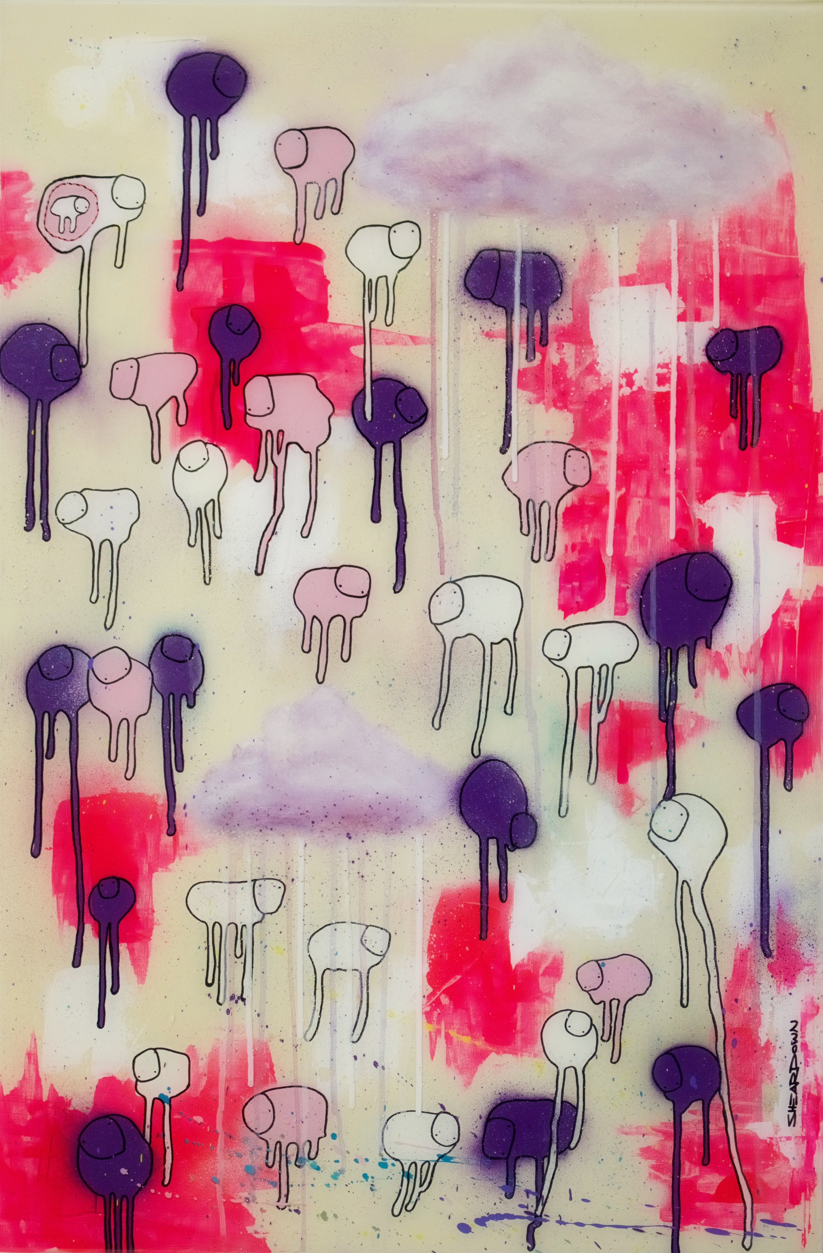 RAINING COWS "Purple Popcorn" | helloart