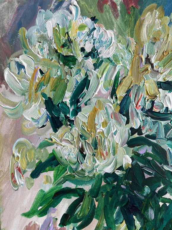 Peonies in a Glass Vase | helloart