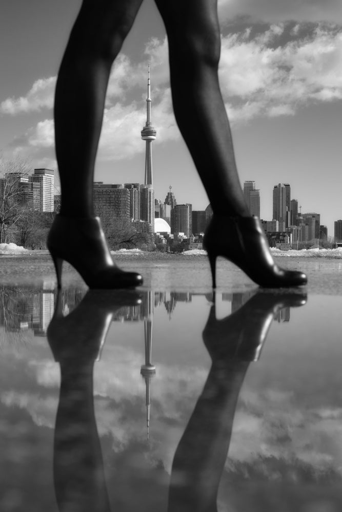 High heels and CN Tower Reflection | helloart
